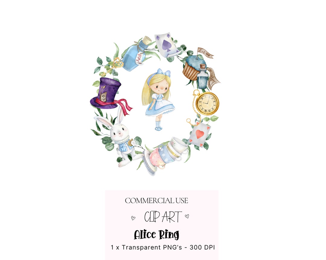 Alice in Wonderland Clipart Alice Clip Art Watercolor Alice in ...