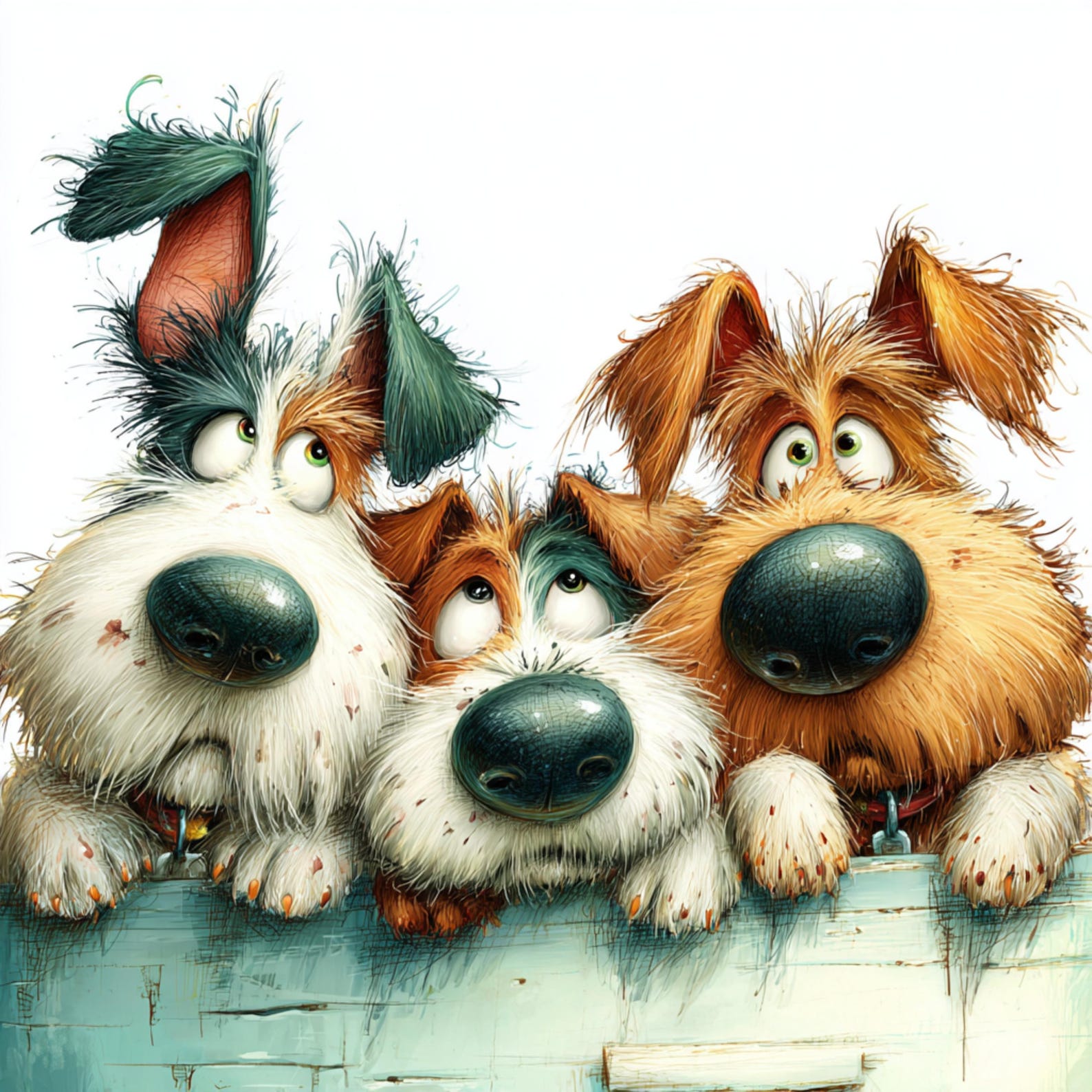 Quirky Dogs 10 High Res Watercolor Jpgs Junk Journaling Scrapbooking ...