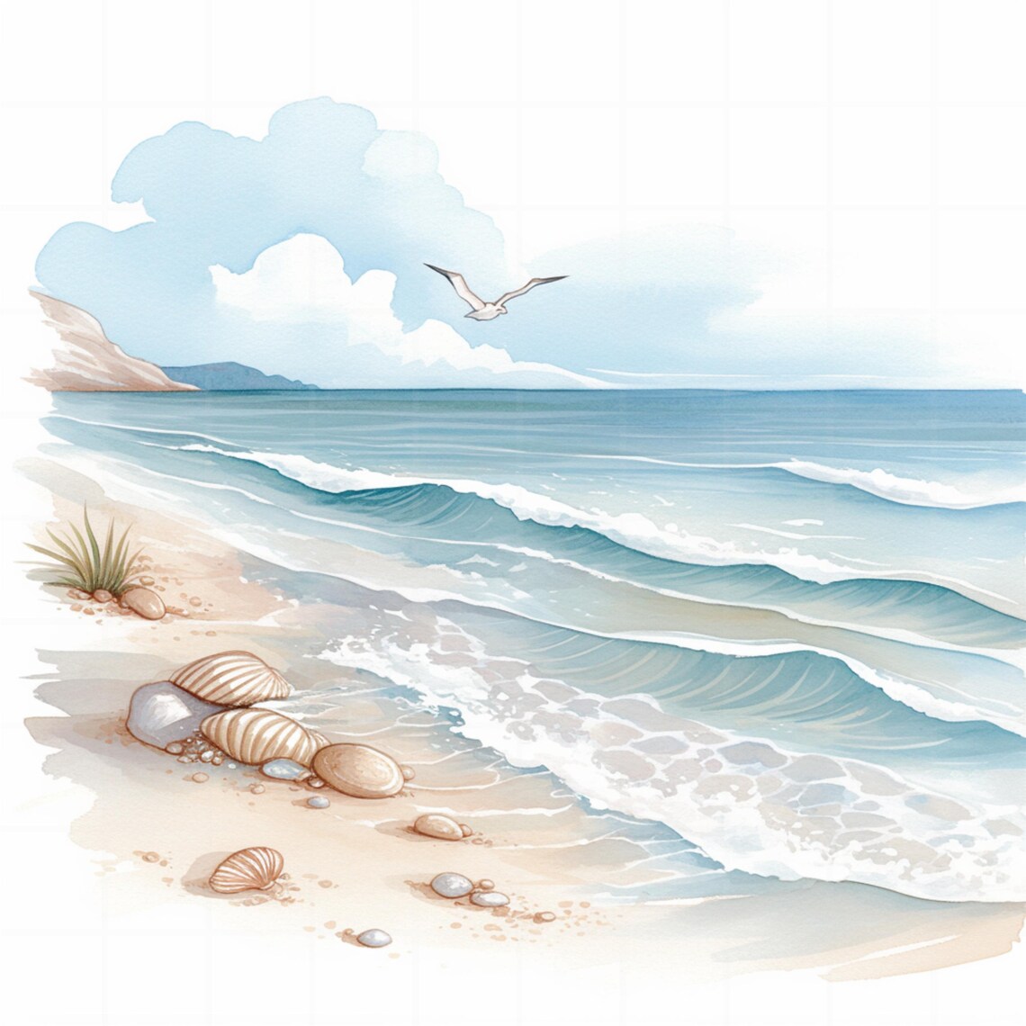 Beach Scene Clipart Beach 15 Hi Res Jpgs, Sea Clipart, Sand Clipart ...