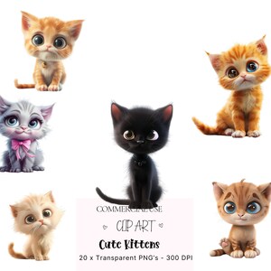 Cute Cat Clipart Bundle, Cute Cats PNG, Happy Cats PNG, Cartoon Cat PNG ...