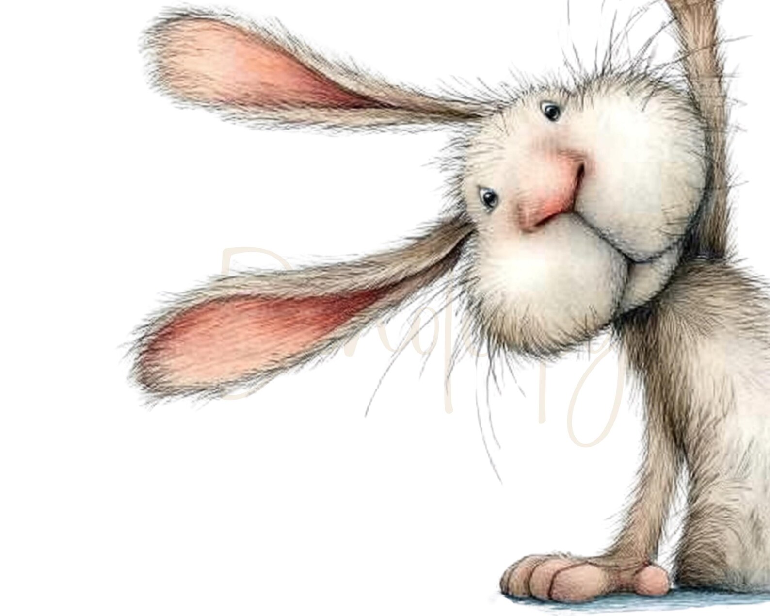 Watercolor Funny Bunny Clip Art, High Res Jpgs (digital Download) - Etsy