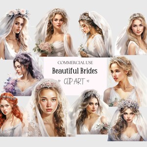 Wedding Clipart, Bride Clipart, Wedding Bride Clipart Set, Bride PNG ...