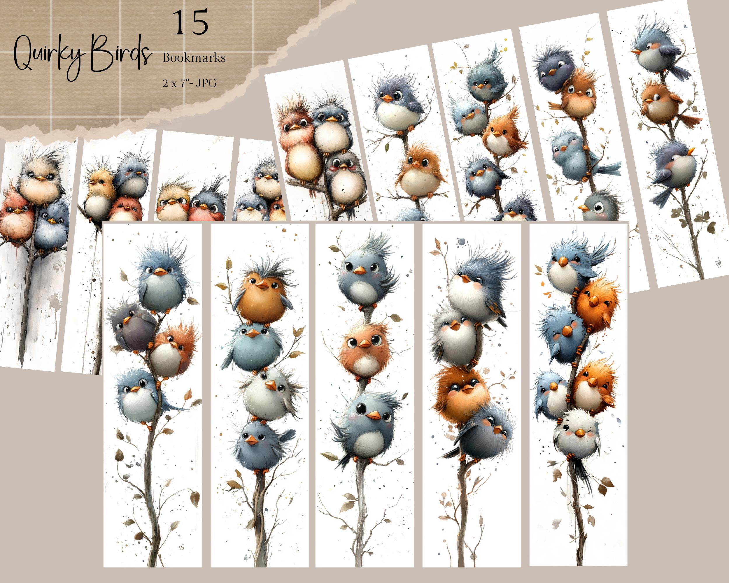 15 Quirky Birds Bookmarks Funny Birds Printable Bookmarks, Funny Birds ...