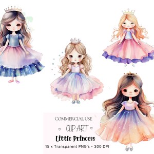 Princess Clipart Bundle, Digital Download, Princess PNG, Party Girl PNG ...
