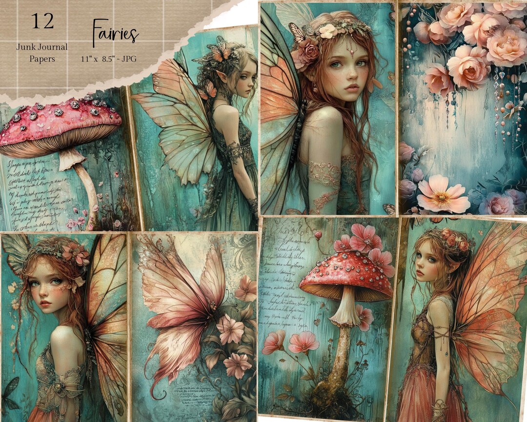 Fairies Junk Journal Kit, Fairy Junk Journal, Fairies Digital Papers ...