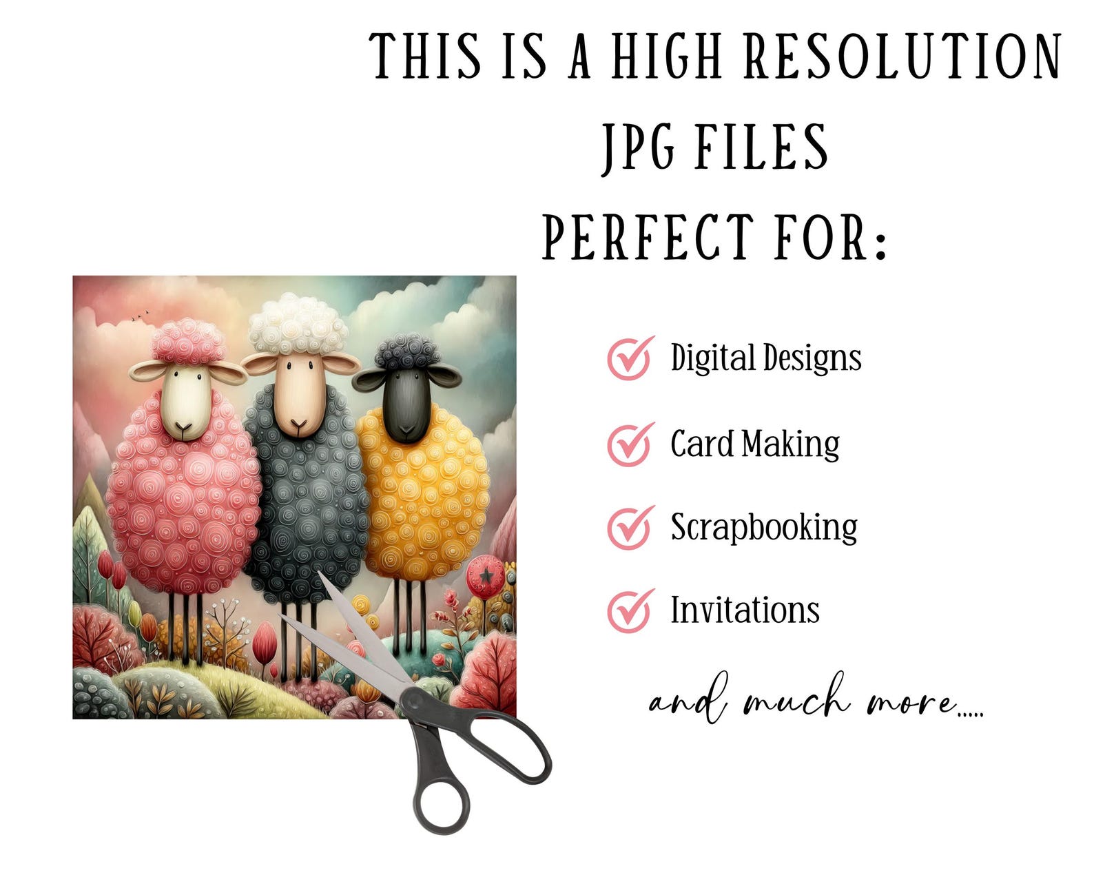 Quirky Sheep Clip Art, Watercolor Clipart 12 Hi Res Jpgs, Junk ...