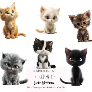 Cute Cat Clipart Bundle, Cute Cats PNG, Happy Cats PNG, Cartoon Cat PNG ...