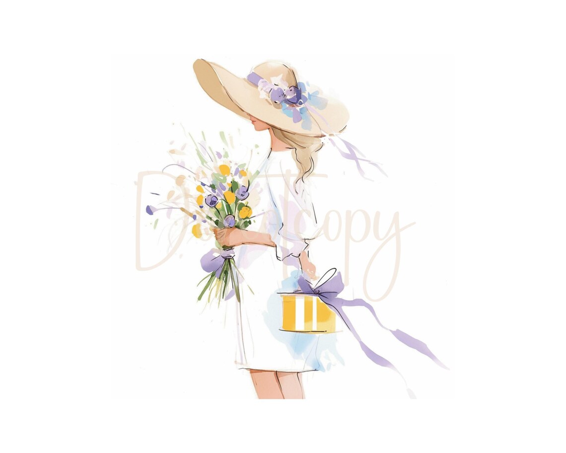 10 Summer Girls, Ladies Clipart Clipart Printable Watercolour Clipart ...