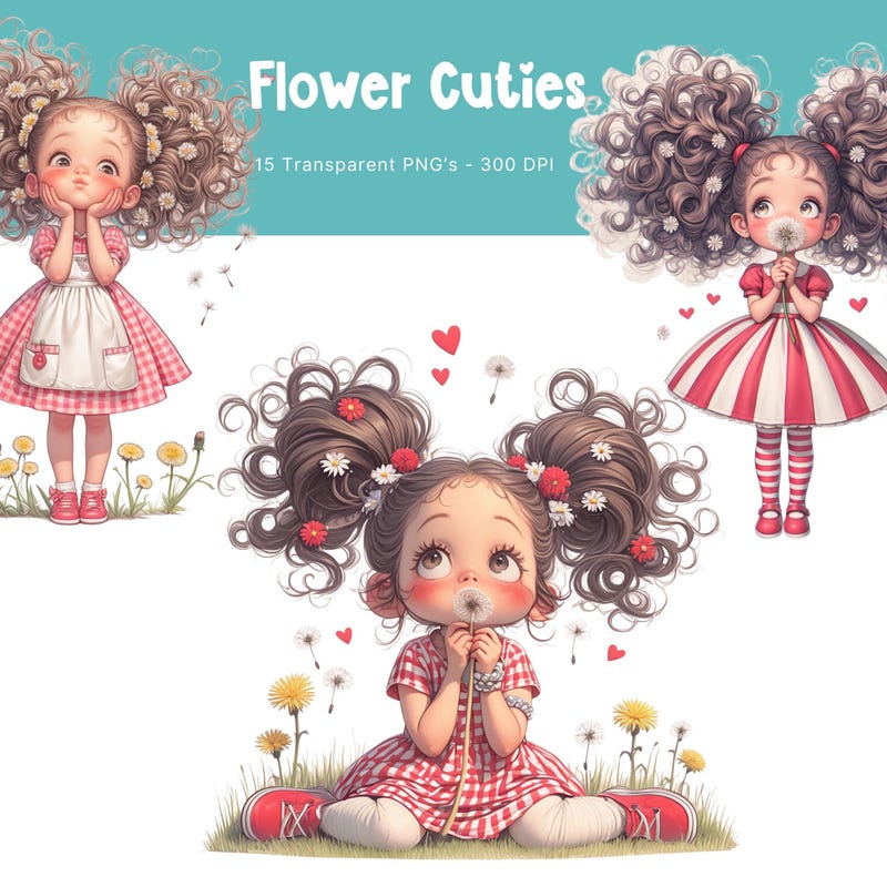 Cute Girls Clipart - Etsy