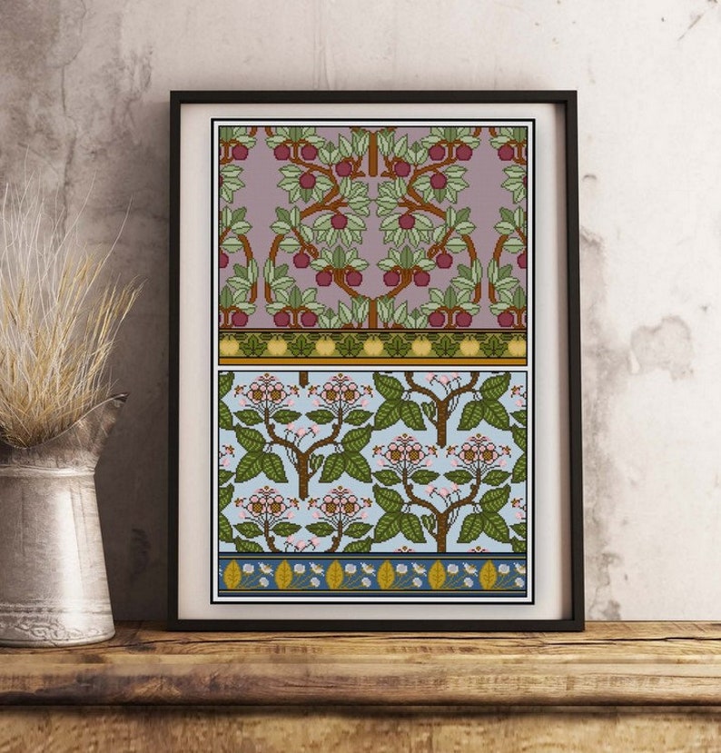 Apple Tree Cross Stitch Pattern PDF No. 1 Botanical Apple - Etsy