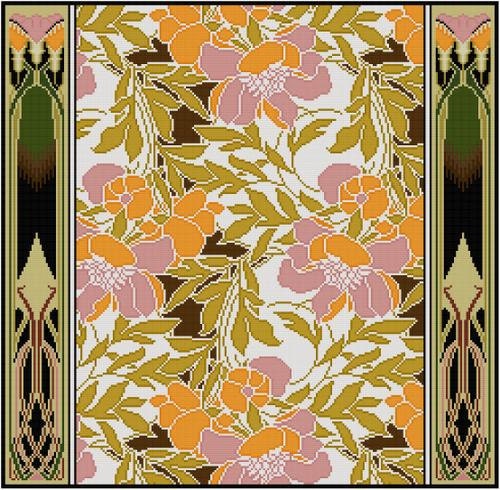 Bright Floral Design Cross Stitch Pattern / Rene Beauclair / - Etsy