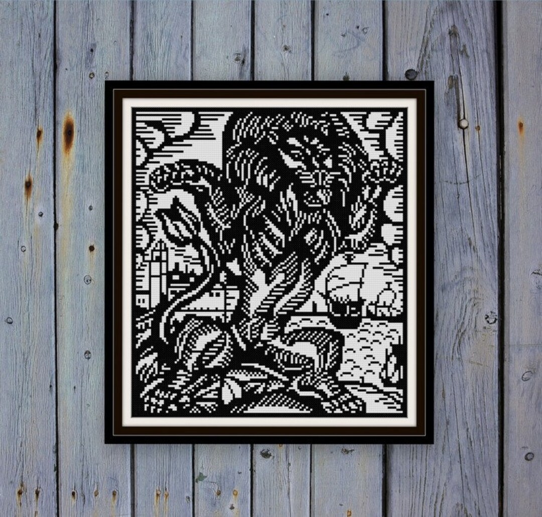 Le Lion the Lion Cross Stitch Pattern PDF Black and White 1911 ...