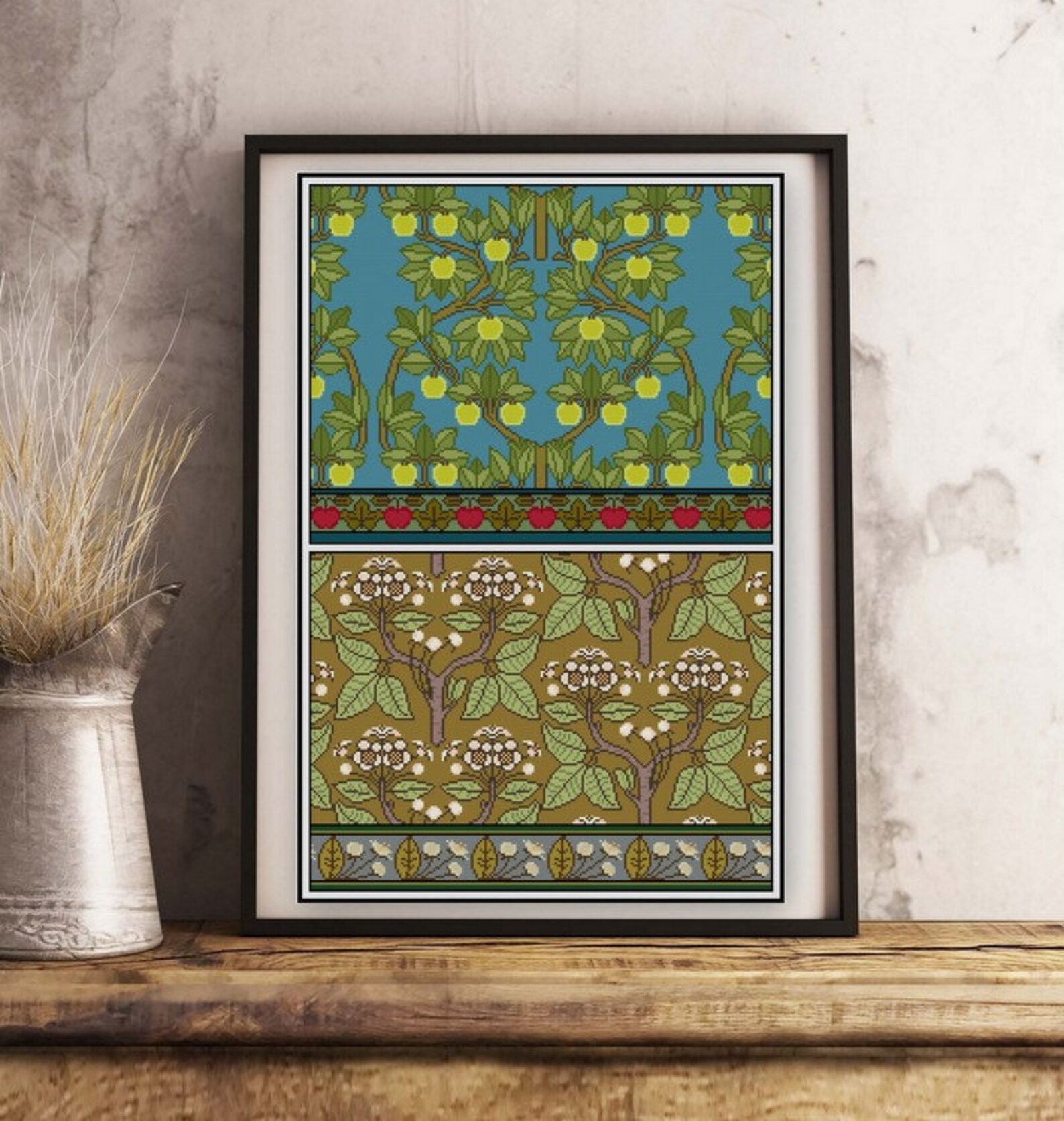 Apple Tree Cross Stitch Pattern PDF No. 1 Botanical Apple - Etsy
