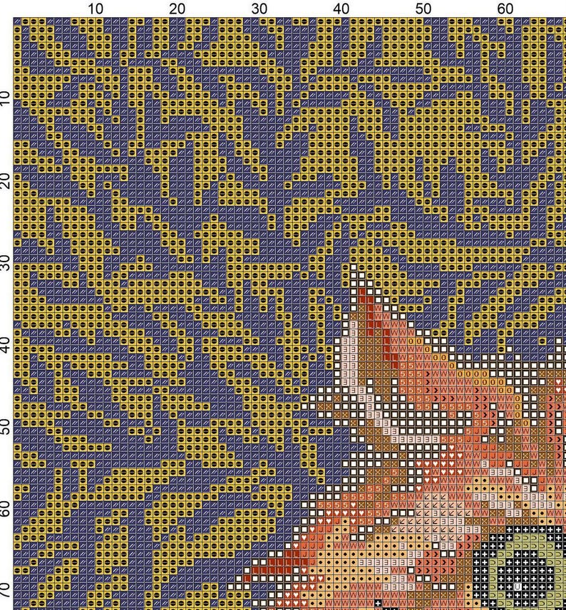 Louis Wain Winking Cat Cross Stitch Pattern PDF Orange Tabby Vintage ...