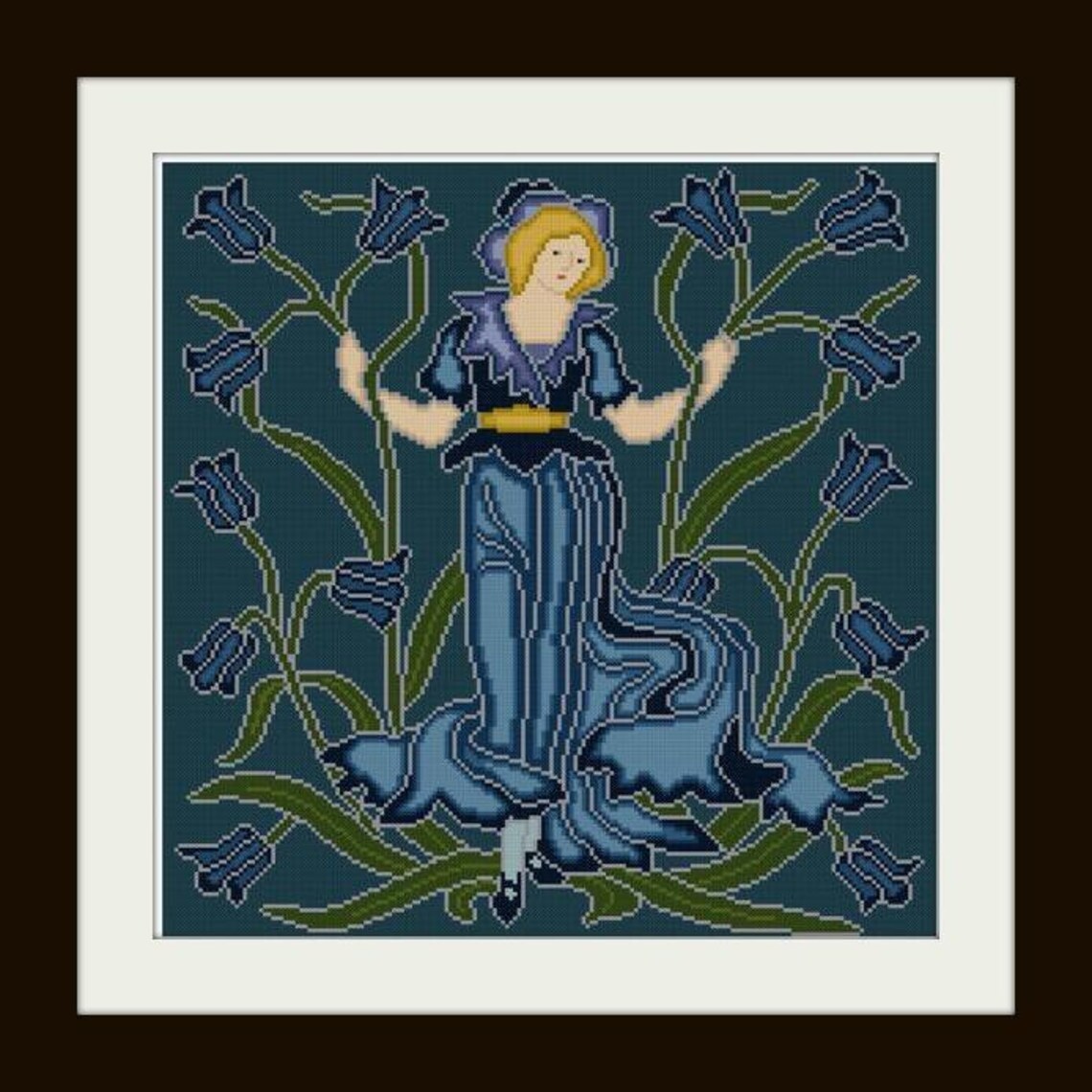 Bluebell Flower Fairy Cross Stitch Pattern PDF Walter Crane | Etsy