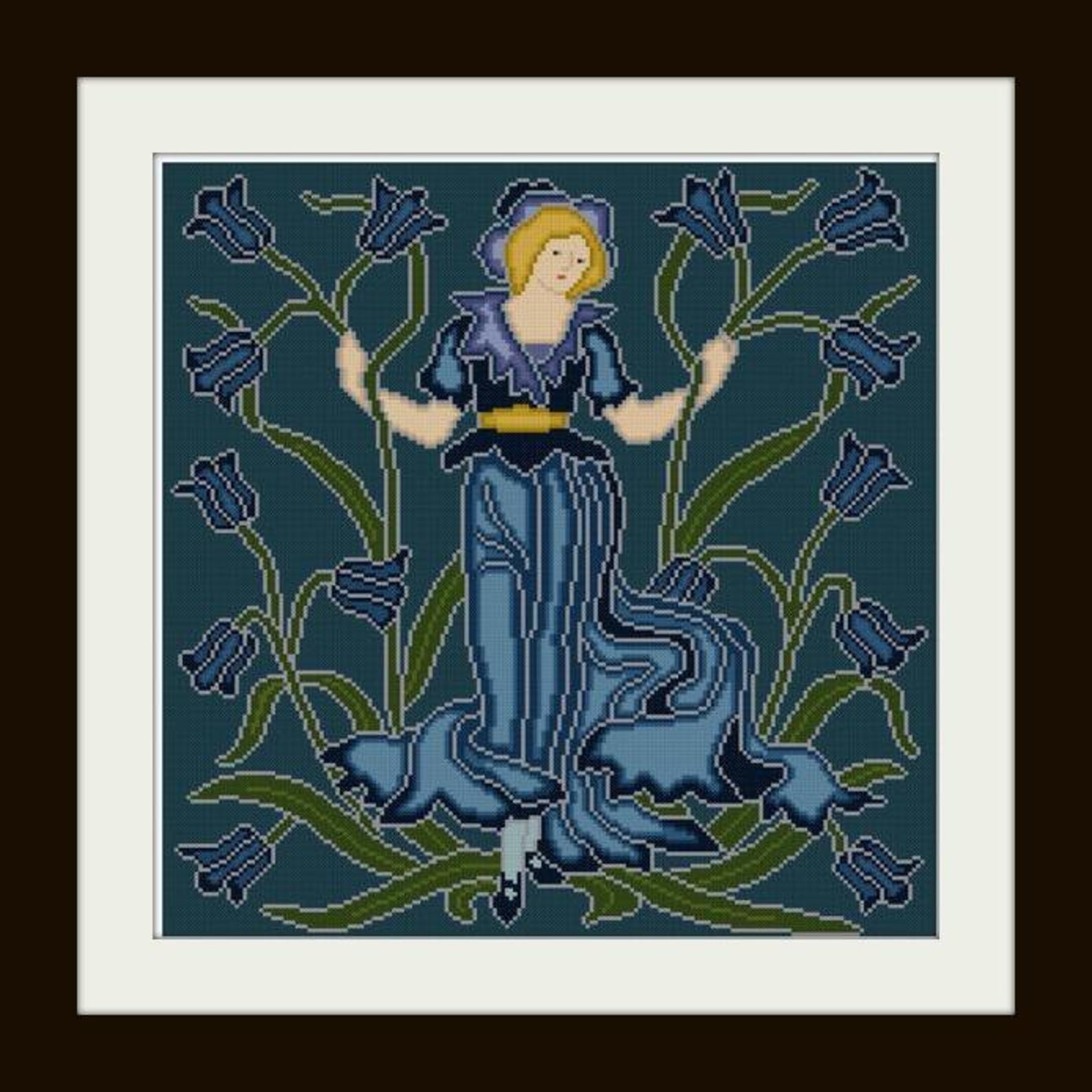 Bluebell Flower Fairy Cross Stitch Pattern PDF Walter Crane | Etsy