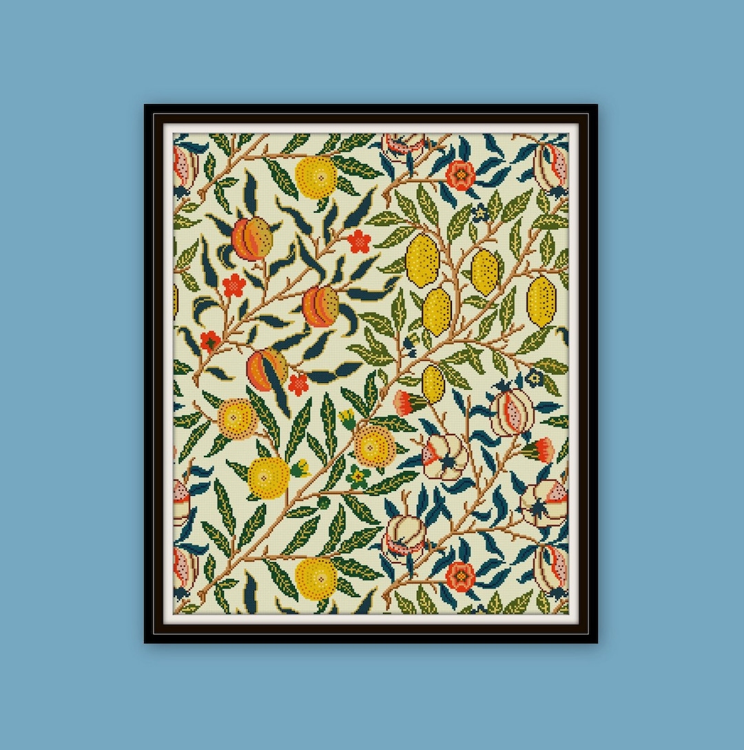 William Morris Four Fruits Cross Stitch Pattern PDF Arts and Crafts ...