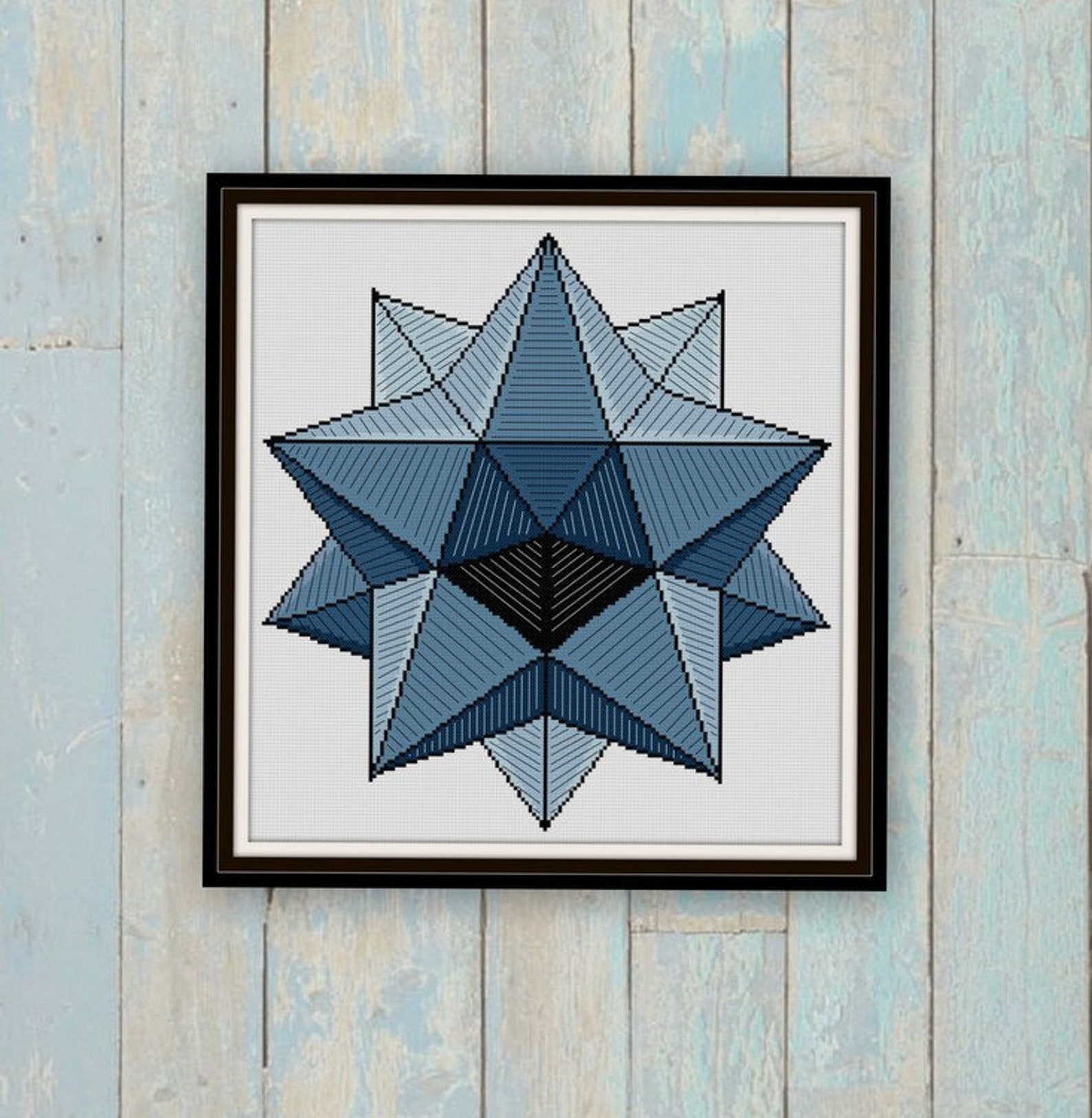 Geometry No. 6 3D Star Polygon Cross Stitch Pattern PDF Math Art ...