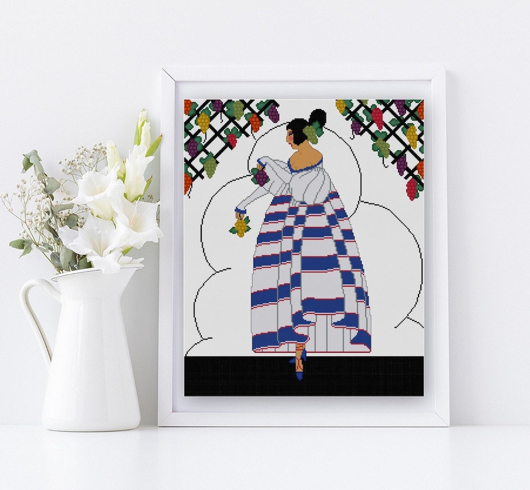 Vendemiaire Grape Harvest Cross Stitch Pattern / Martha Romme / French ...