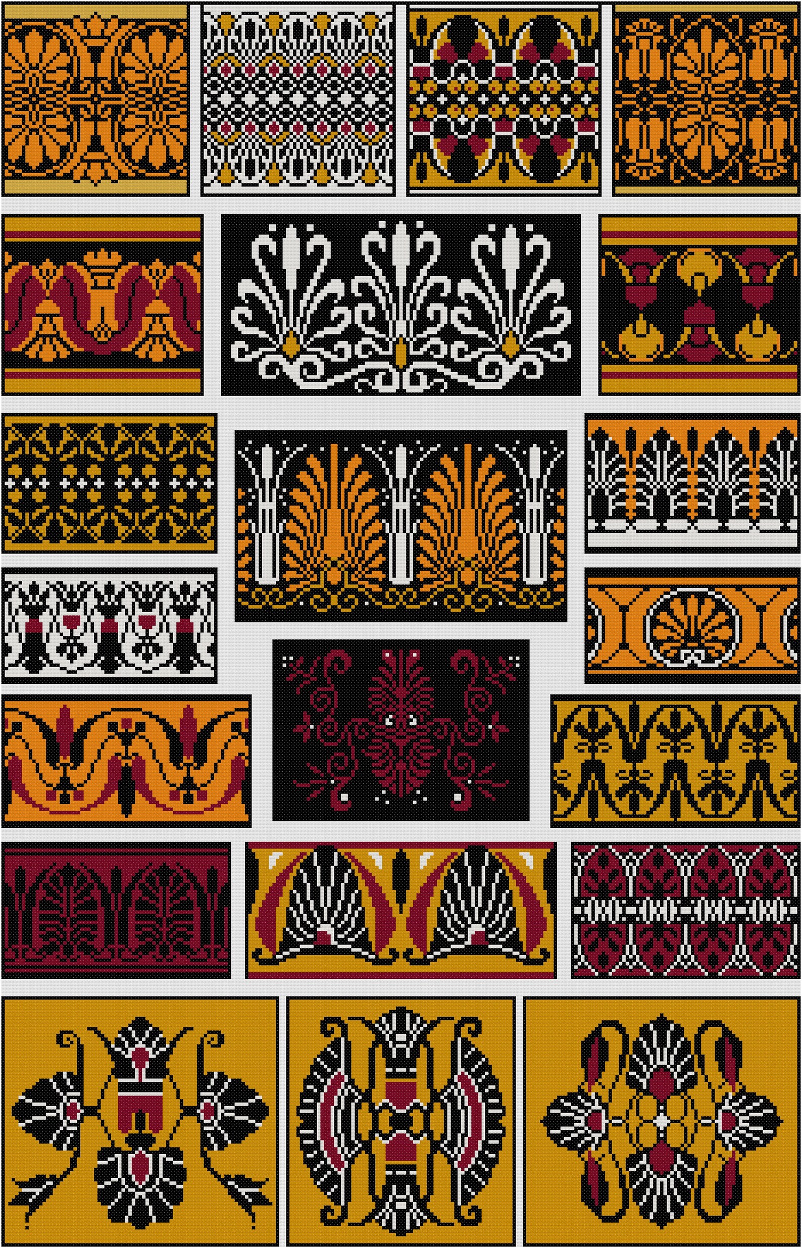 Greek Ornamentation Cross Stitch Pattern PDF Antique Borders - Etsy