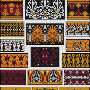 Greek Ornamentation Cross Stitch Pattern PDF Antique Borders Sampler No ...