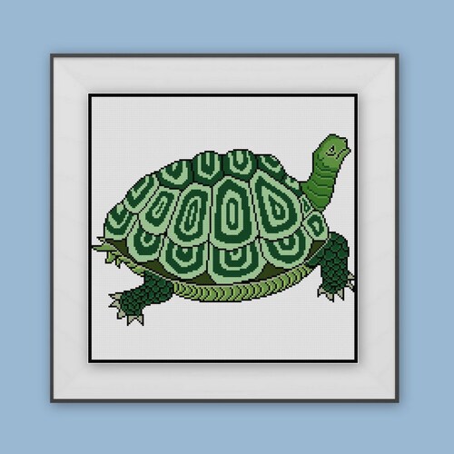 William De Morgan Turtle Cross Stitch Pattern PDF Antique Tile - Etsy