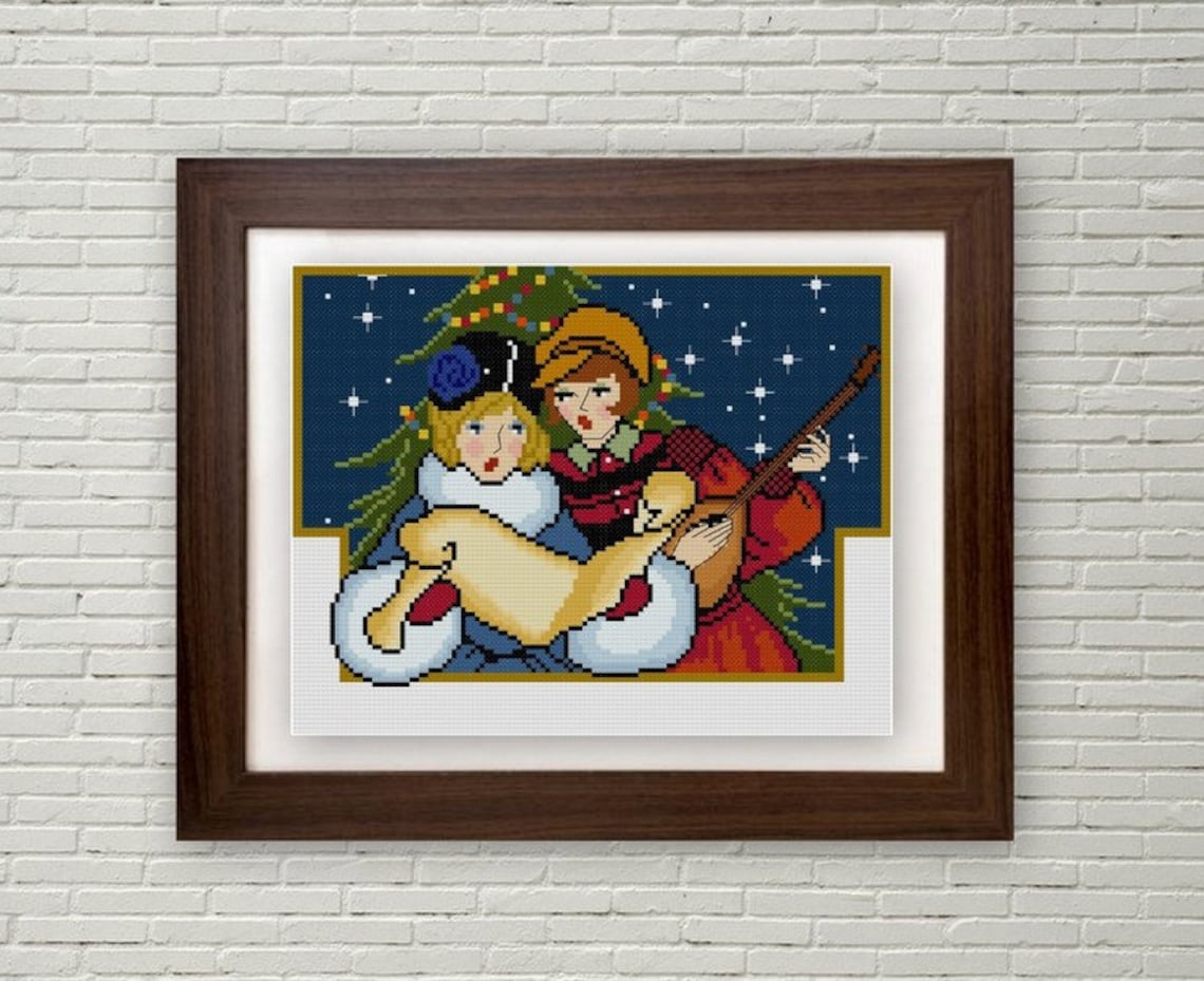 Vintage Christmas Cross Stitch Pattern PDF Christmas Carolers - Etsy