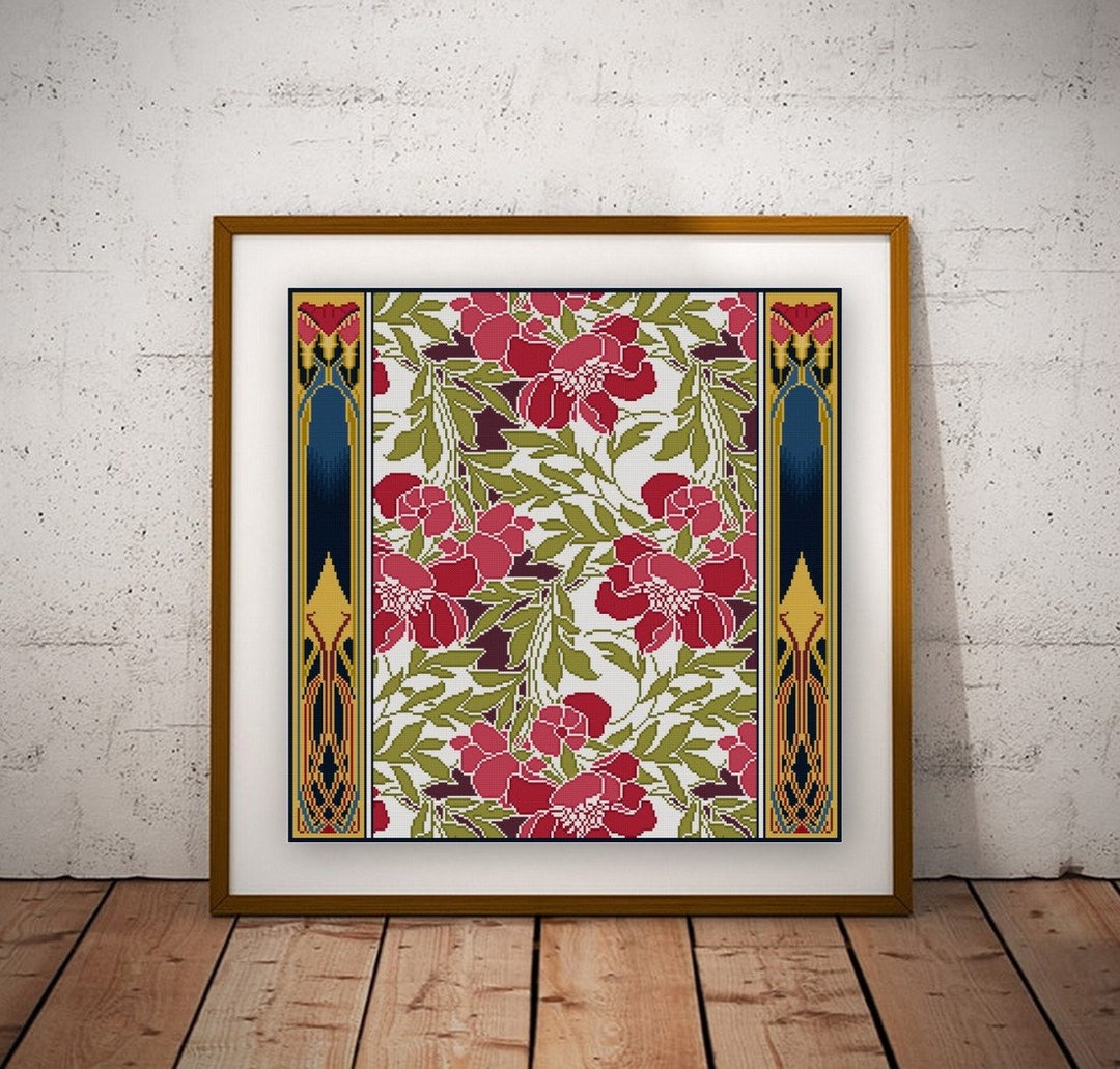 Bright Floral Design Cross Stitch Pattern / Rene Beauclair / Arts and ...