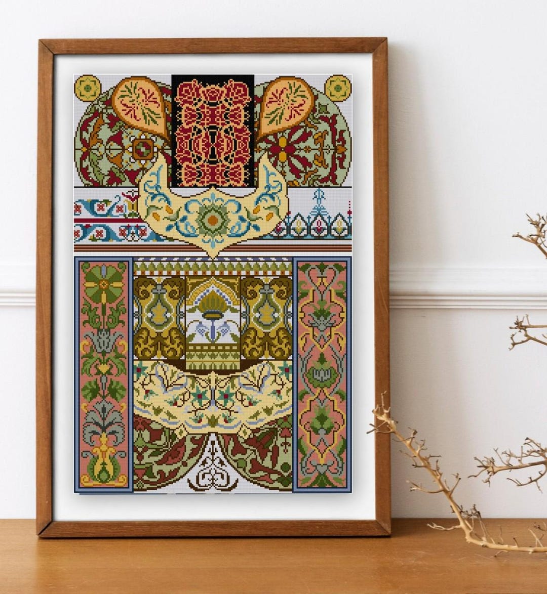 Russian Design Motifs Cross Stitch Pattern PDF Sampler Antique Stylized ...
