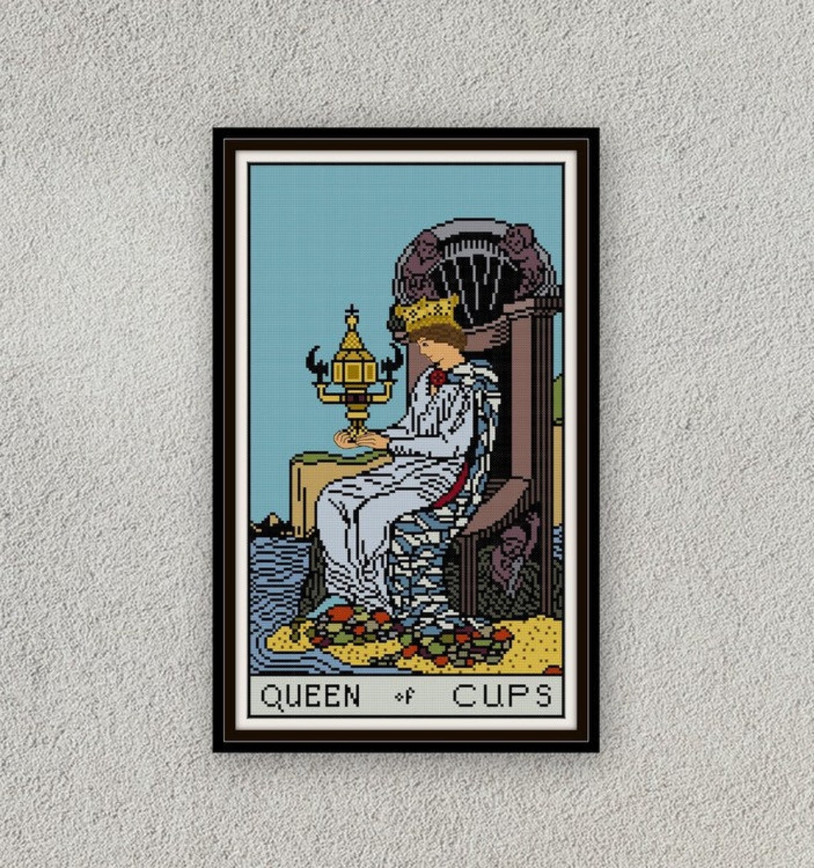 Set of 4 Court Cards Tarot Cups Cross Stitch Pattern PDF King | Etsy