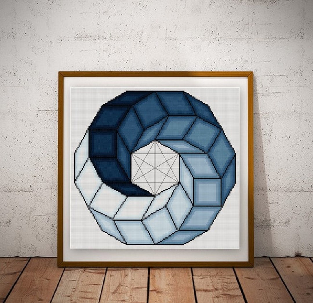 Geometry Fibonacci Mandala Cross Stitch Pattern Pdf Math Art Spiral ...