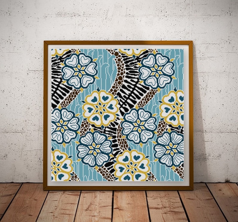 Rene Beauclair Organic Swirl Cross Stitch Pattern PDF Art - Etsy