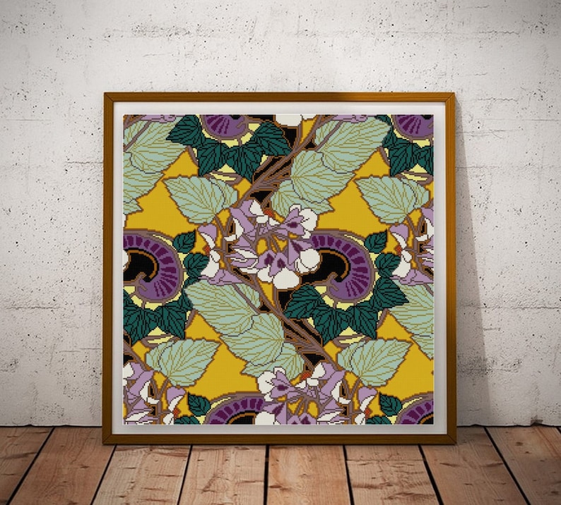 Rene Beauclair Leaf and Floral Trellis Design Cross Stitch | Etsy