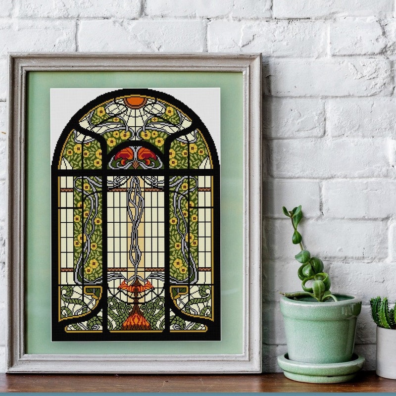 Stained Glass Cross Stitch Pattern - Etsy