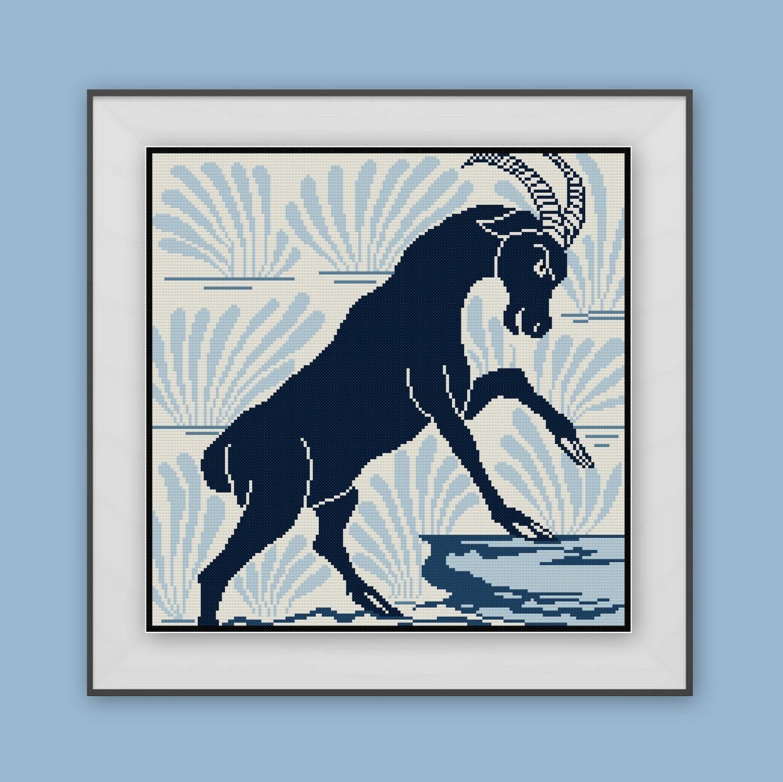 Mountain Goat Cross Stitch Pattern PDF William De Morgan Antique Tile ...