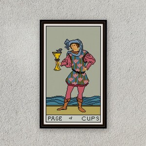 Set of 4 Court Cards Tarot Cups Cross Stitch Pattern PDF King Queen ...