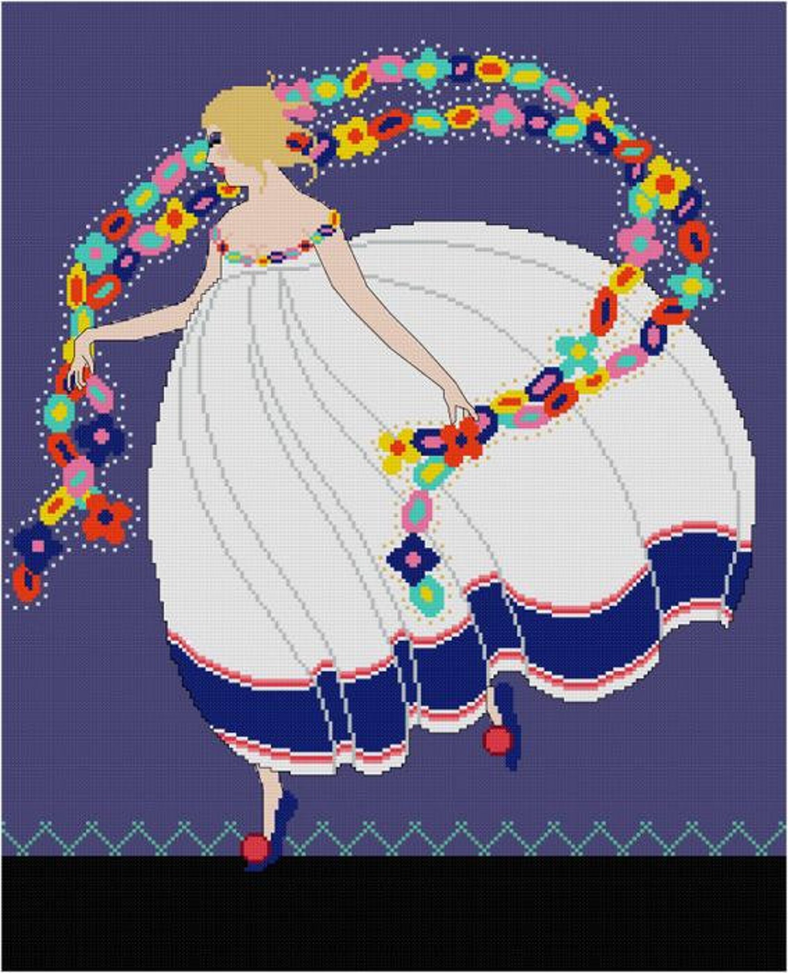 Floreal Flower Cross Stitch Pattern / Martha Romme / French - Etsy