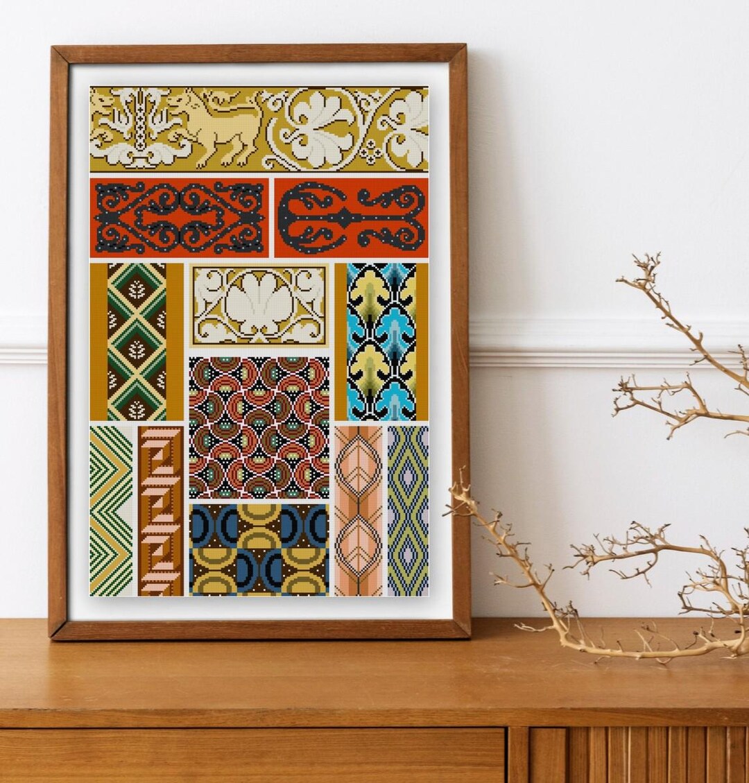 Middle Ages Motif Panel Cross Stitch Pattern PDF No. 3, Antique ...
