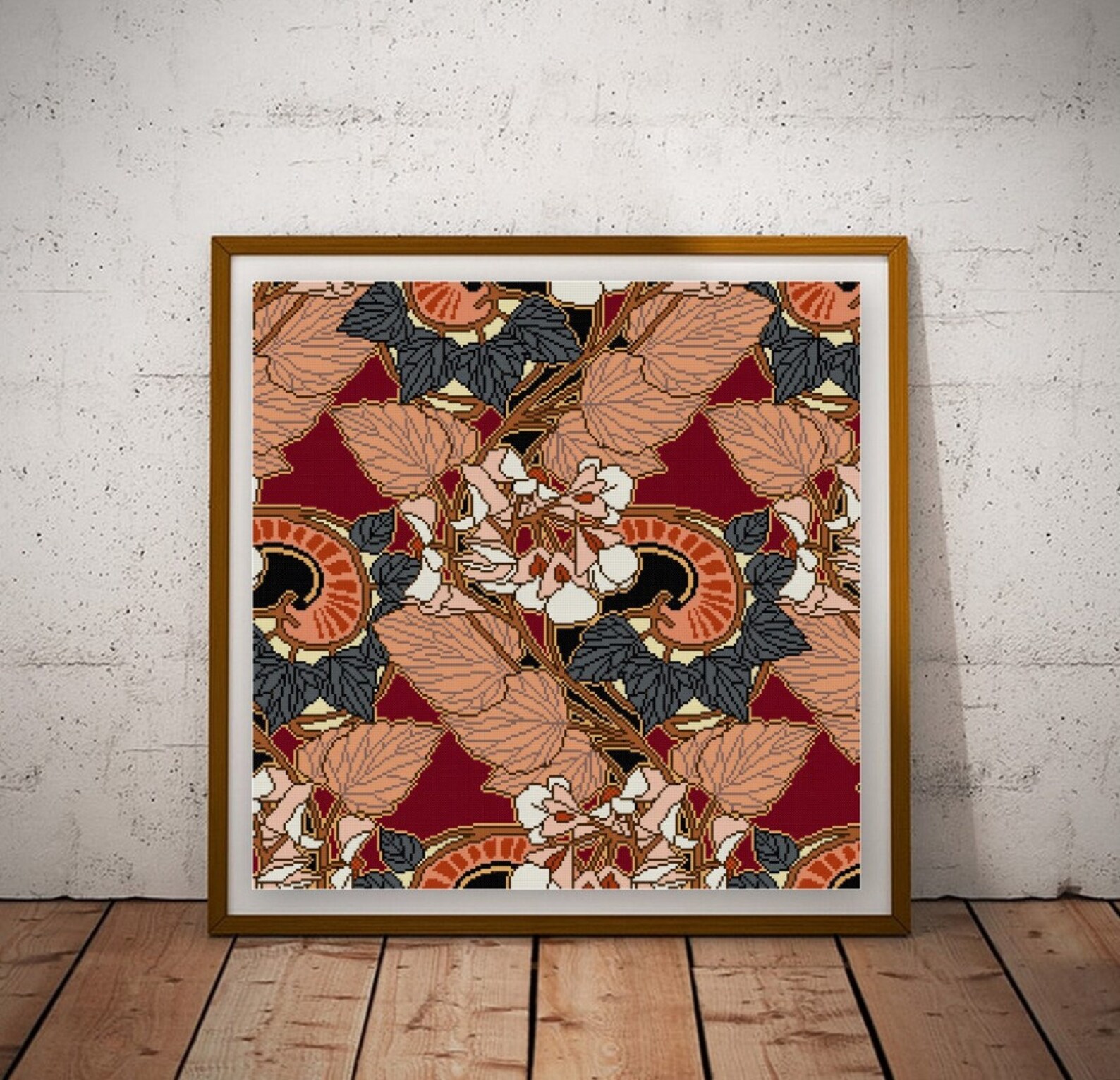 Rene Beauclair Leaf and Floral Trellis Design Cross Stitch | Etsy