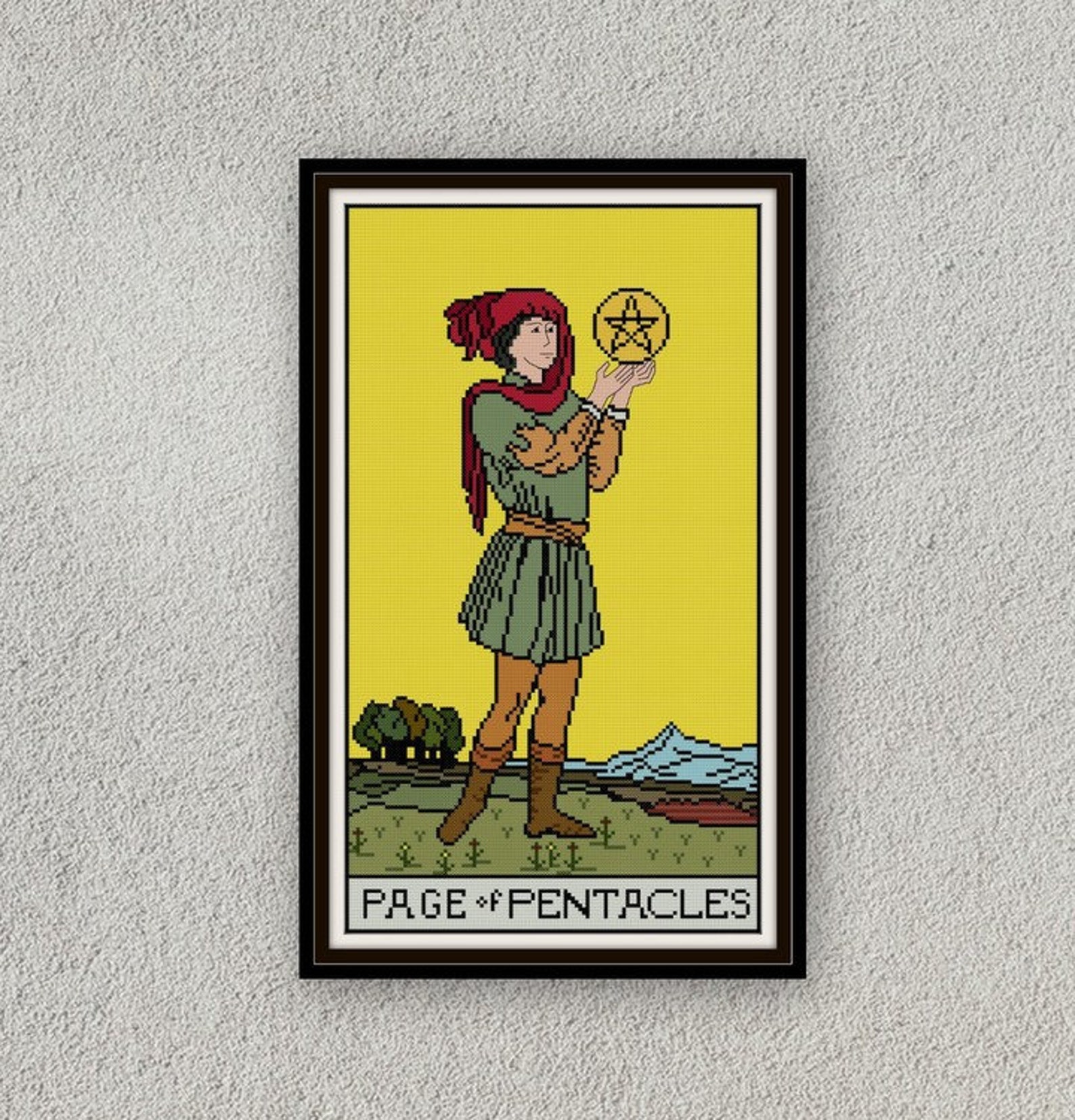 Set of 4 Court Cards Pentacles Cross Stitch Pattern Pdfs Rider | Etsy