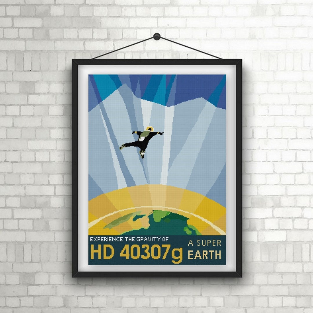 Super Earth Exoplanet Travel Poster Hd 40307g Cross Stitch Pattern PDF ...