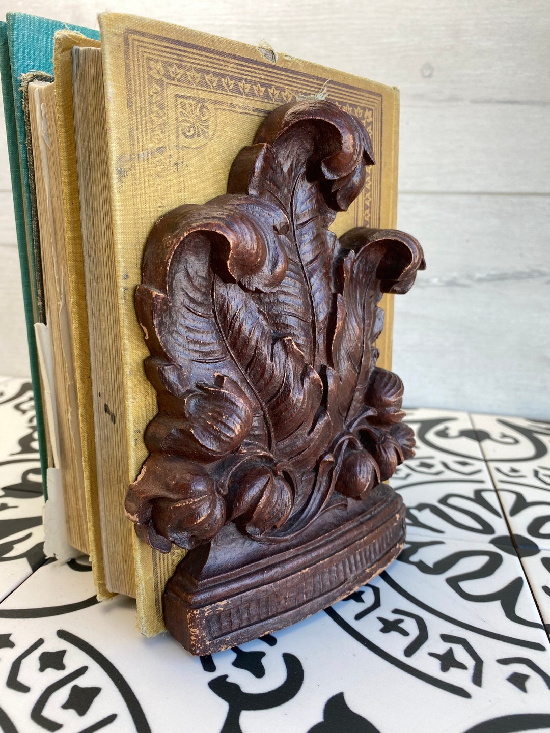 Vintage Feather Bookends, Leaf Bookends, Syroco, Library - Etsy