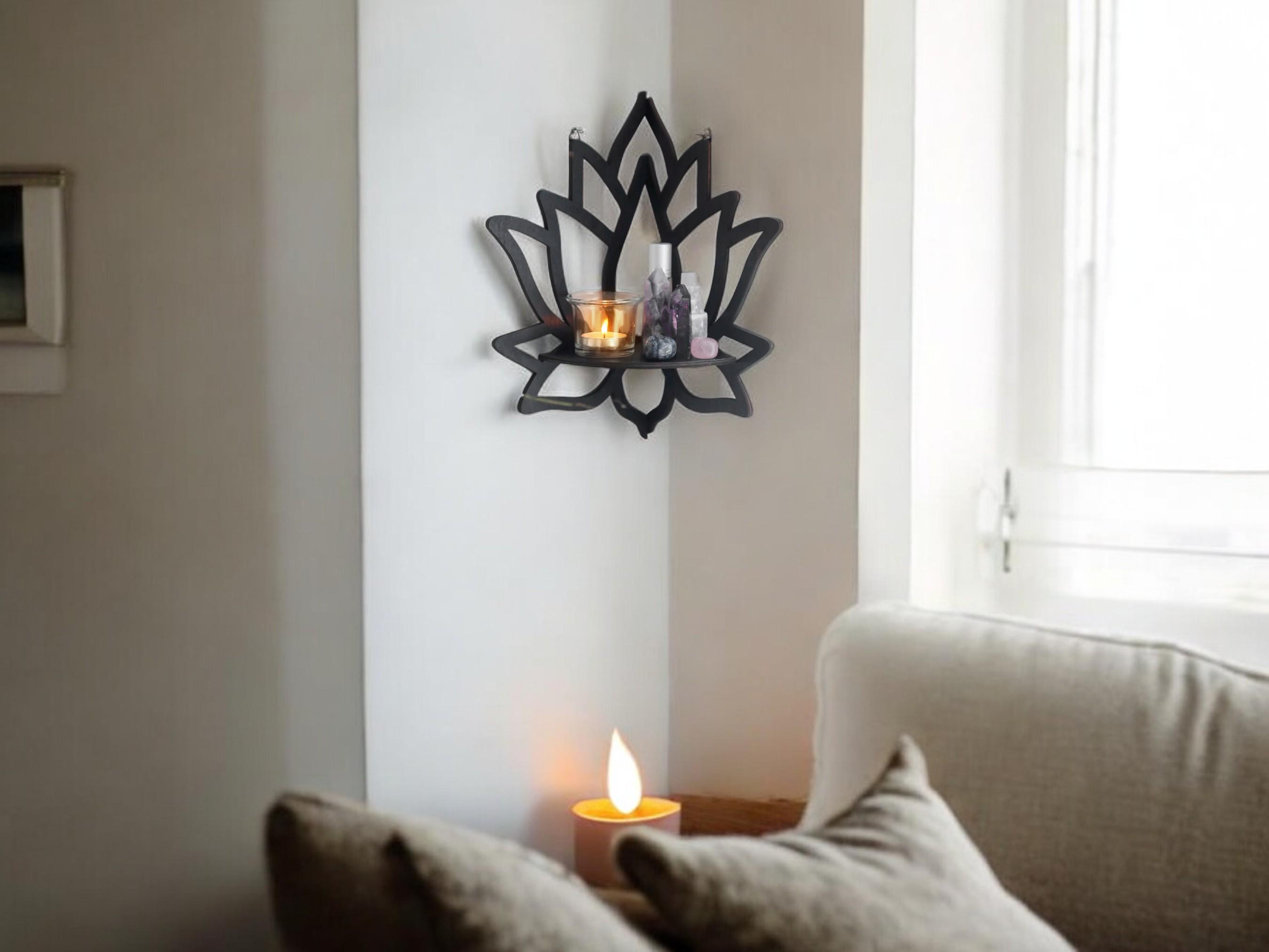 Lotus Corner Shelf Display Wall Shelves Home Decoration Durable Storage ...