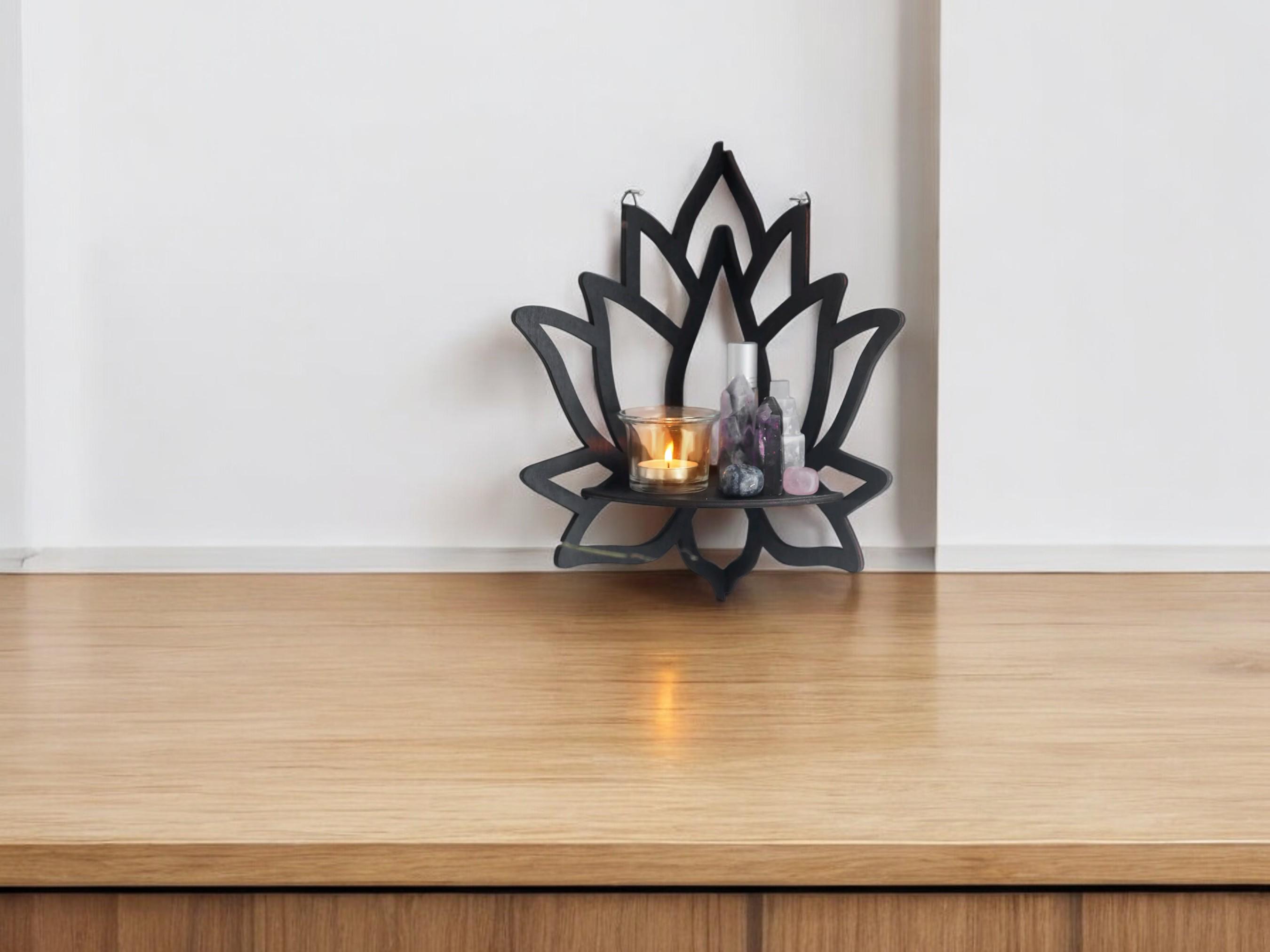 Lotus Corner Shelf Display Wall Shelves Home Decoration Durable Storage ...