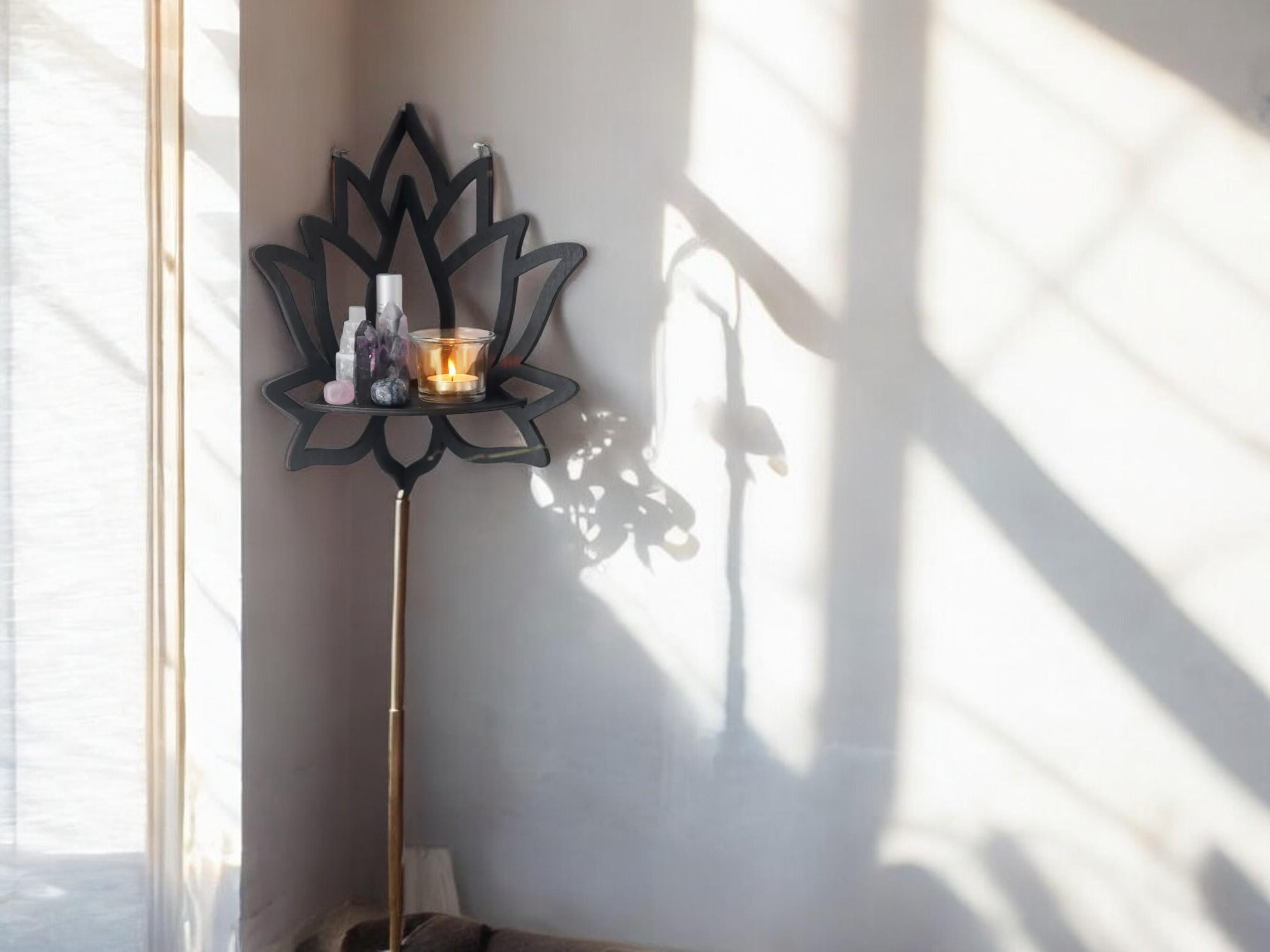 Lotus Corner Shelf Display Wall Shelves Home Decoration Durable Storage ...