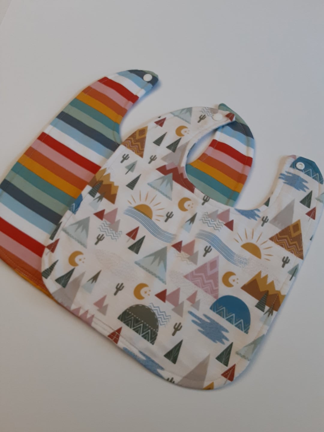 Baby Bib, Rainbow Bib, Mountain Tee Pee Bib,dribble Bib, Handmade Bib ...
