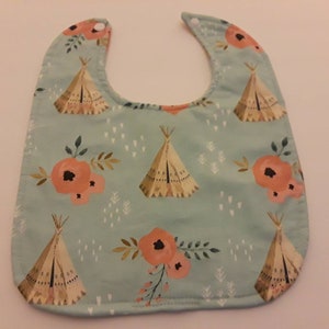 Tee Pee Baby Bib, Dribble Bib, Handmade Bib, Drool Bib,aqua Blue - Etsy