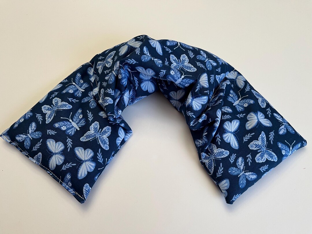 Blue Butterfly Rice Heating Pad: Scented Neck Wrap, Hot Cold Pack - Etsy
