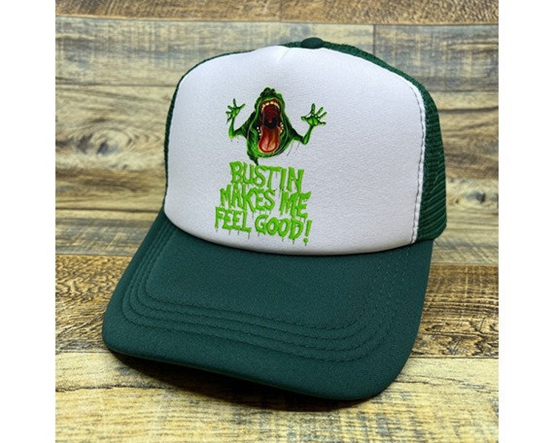 Slimer Unisex Trucker Hat Green Bustin' Makes Me Feel Good 80s Baseball ...