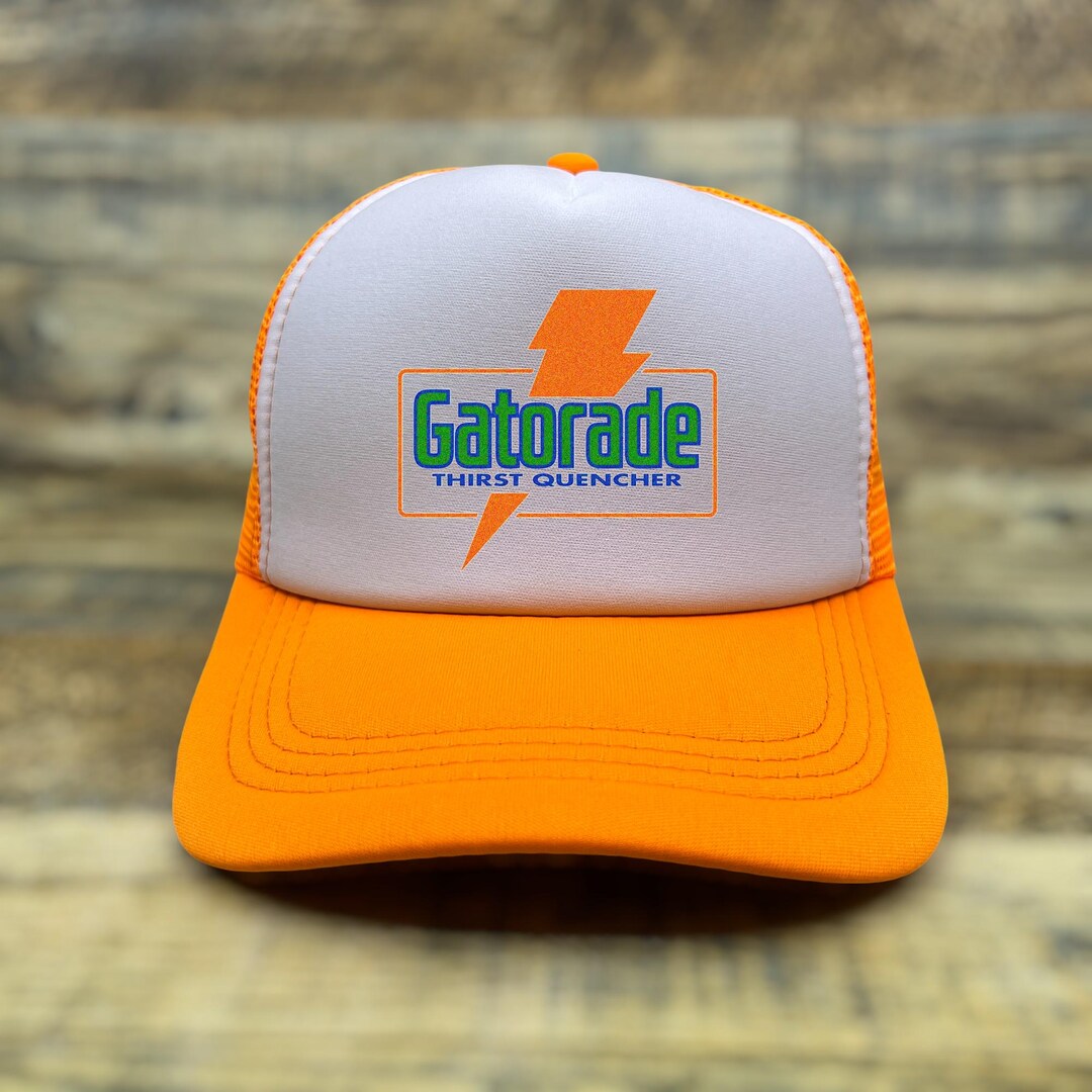 Gatorade Mens Trucker Hat Orange Snapback 1986 Retro Logo Baseball Cap ...
